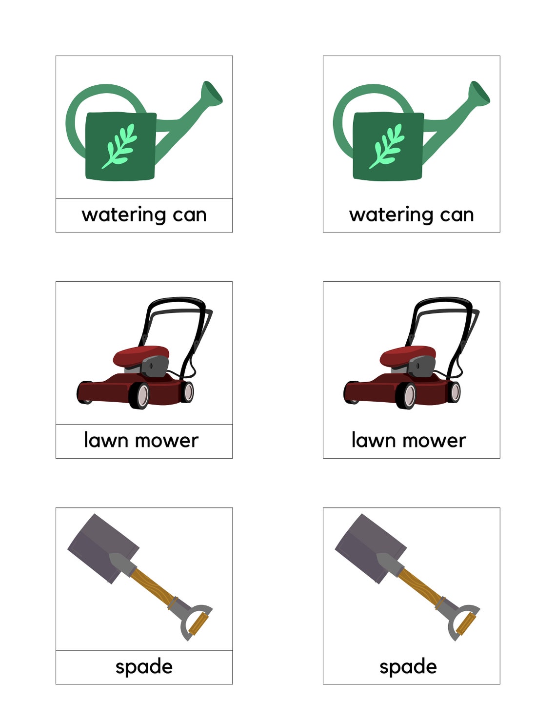 Garden Tools Montessori 3PC/ Printable/ Spring Unit - Etsy