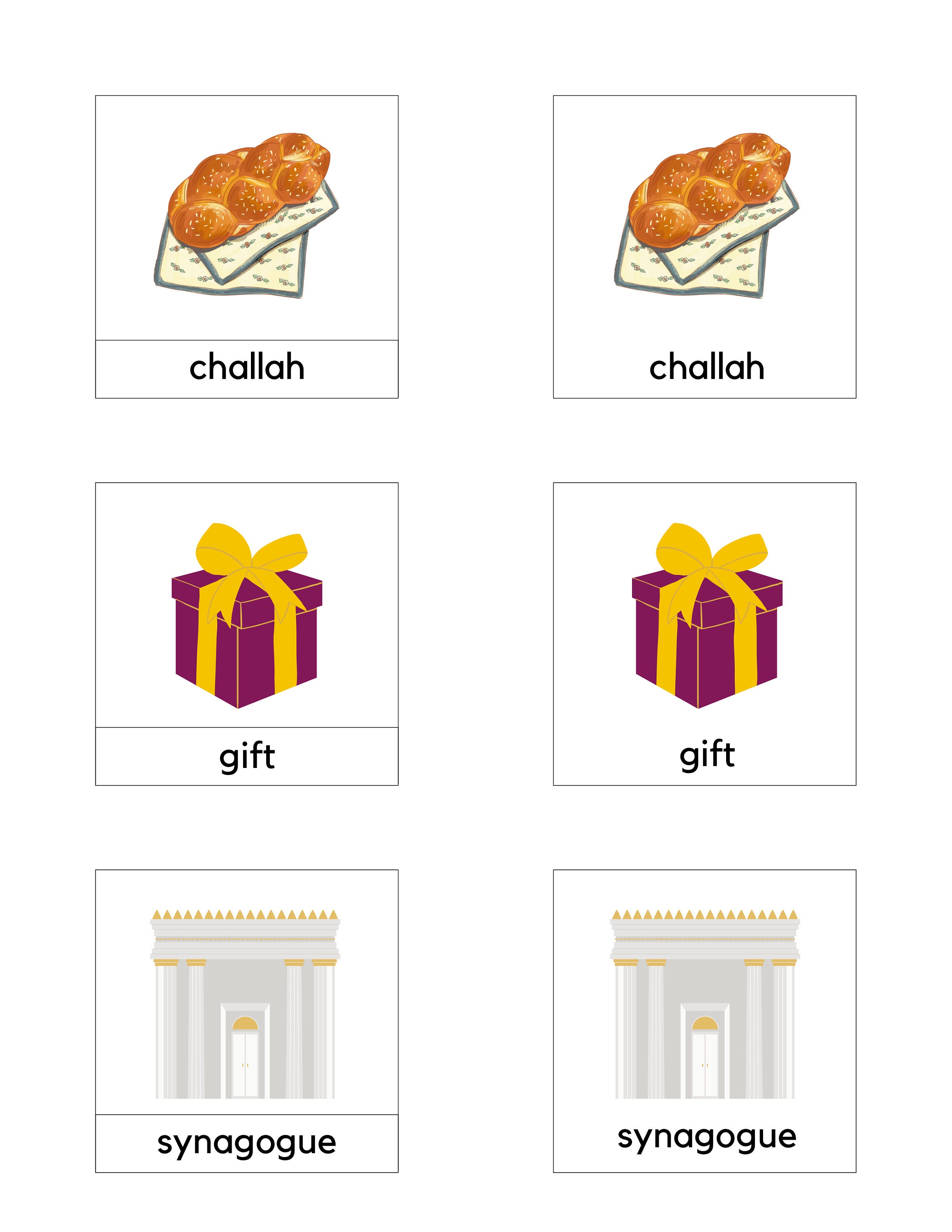 Hanukkah 3 Part Cards/ Montessori Printable - Etsy