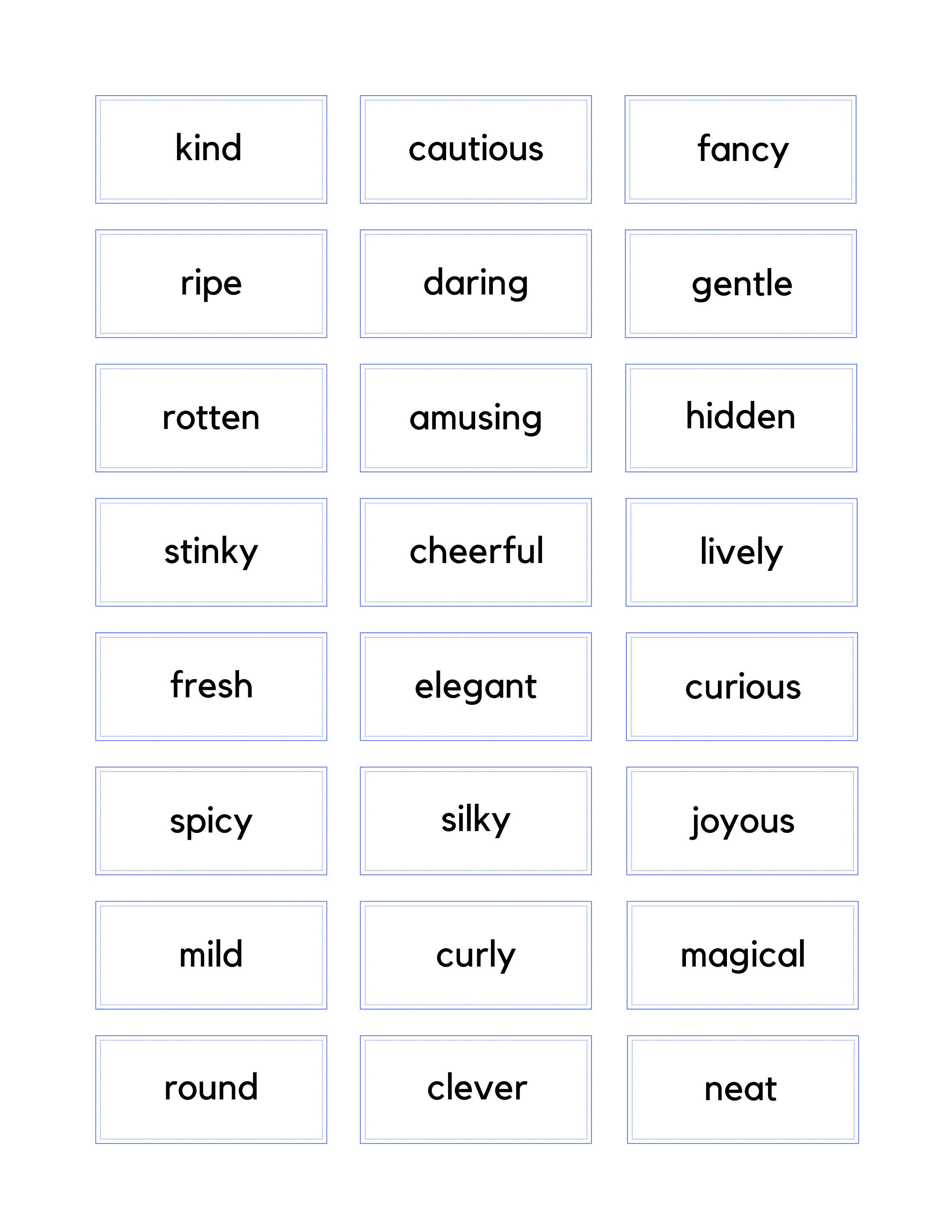 Montessori Adjective Cards/adjective Game/function of the Word - Etsy