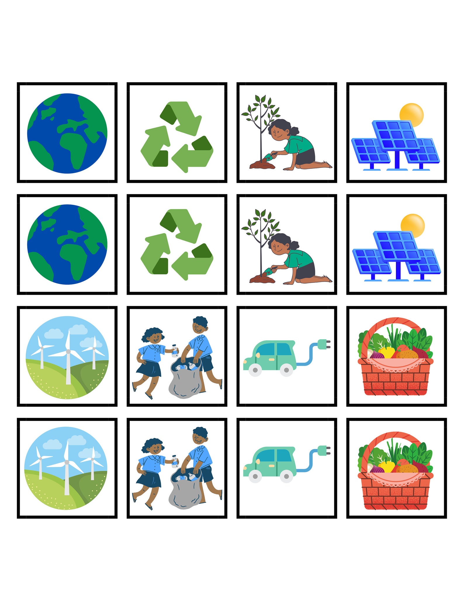 Earth Day Memory/matching Game/printable Earth Day Activity - Etsy