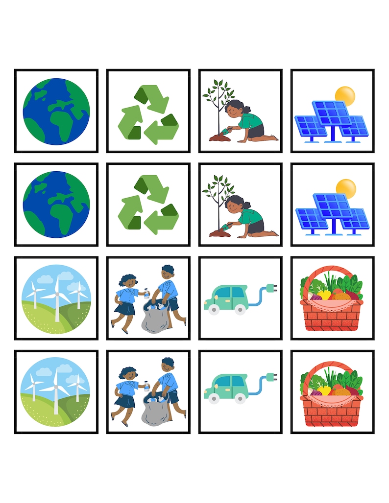 Earth Day Memory/matching Game/printable Earth Day Activity - Etsy