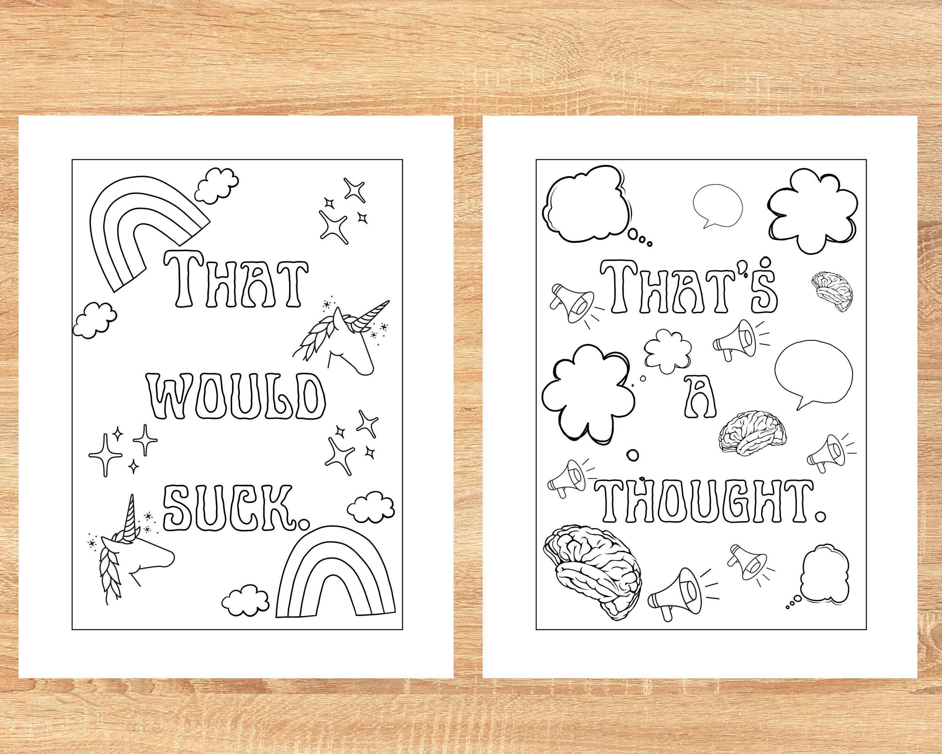OCD Anxiety Coloring Pages/39 Non Engagement Responses - Etsy