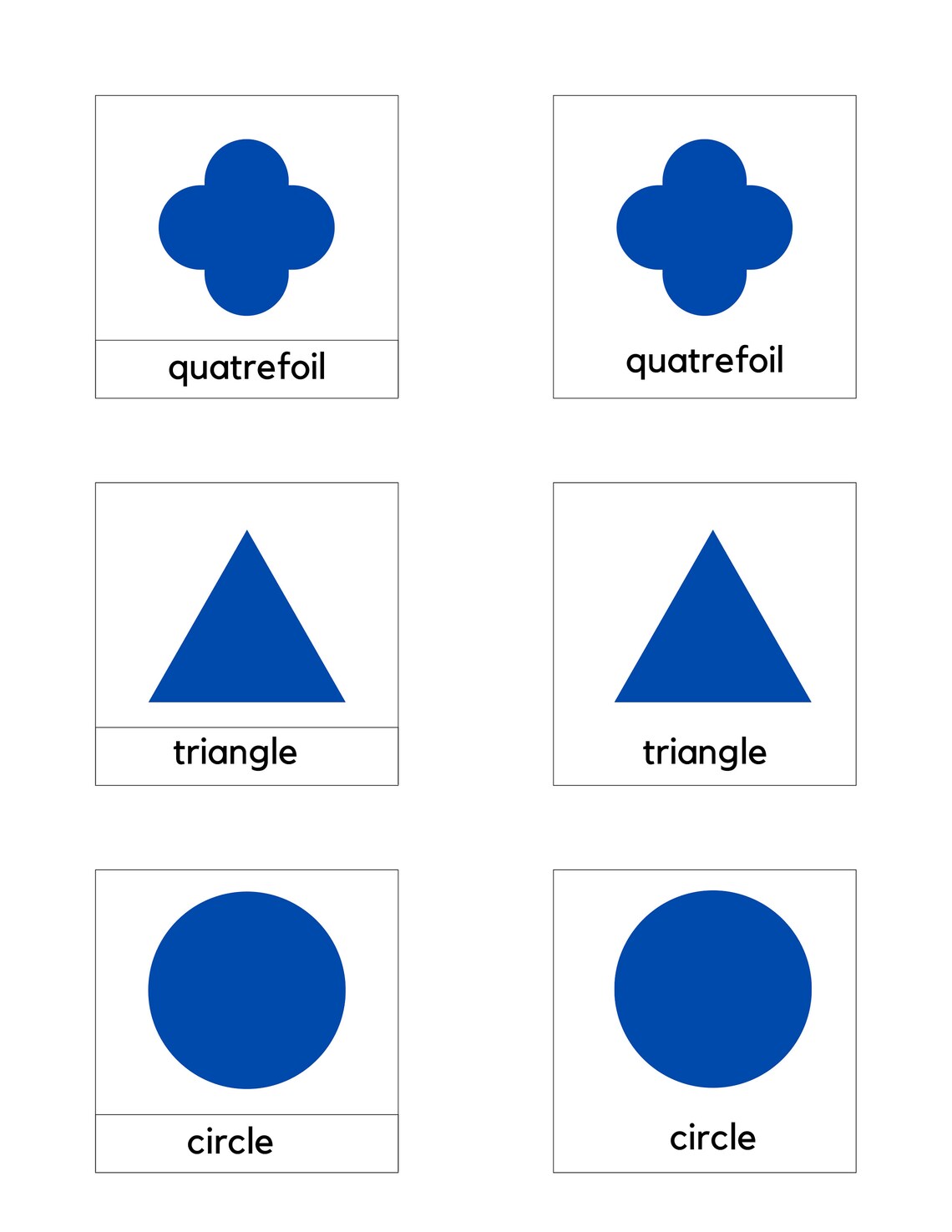 Shape 3 Part Cards/ Montessori Materials/ Printables - Etsy