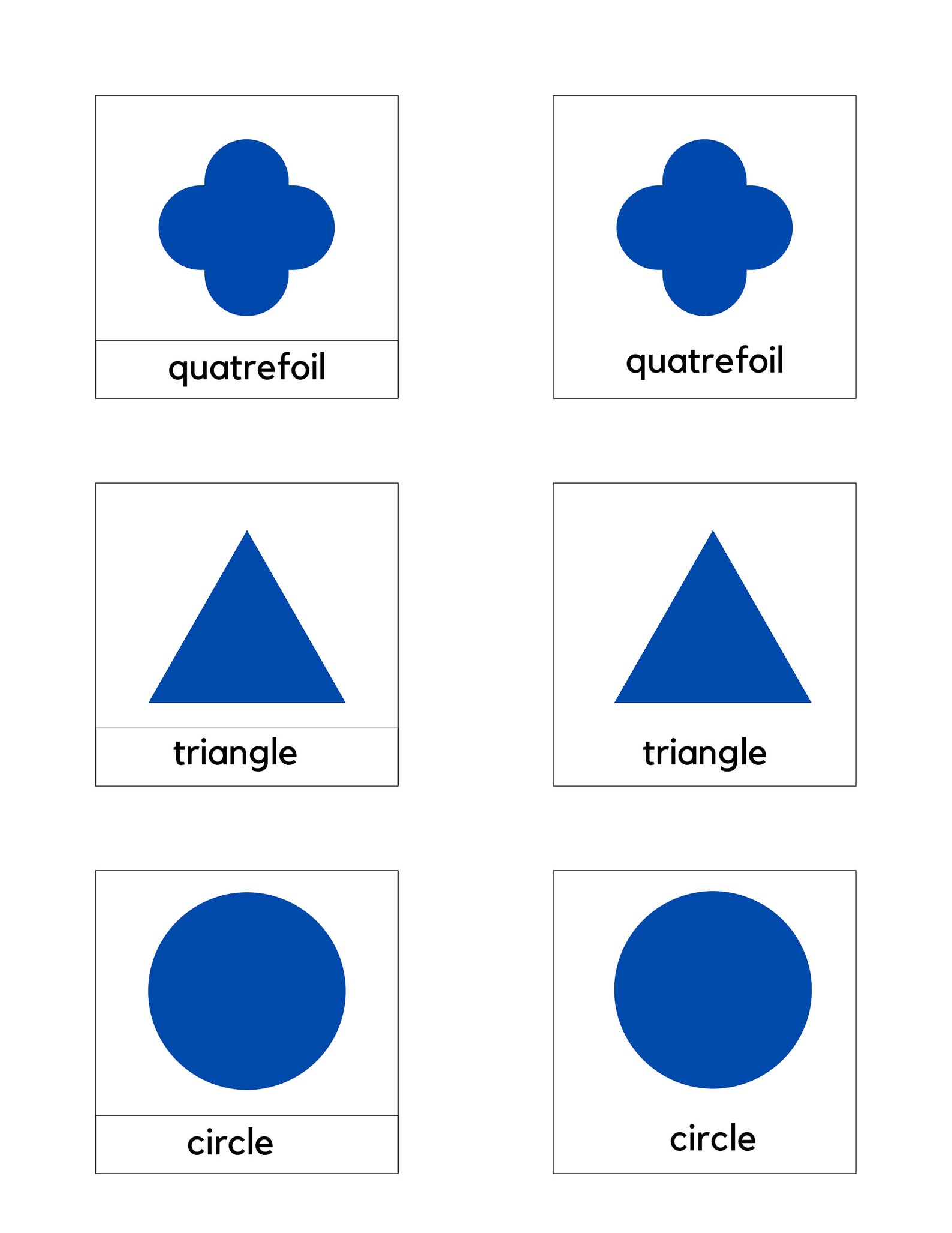 Shape 3 Part Cards/ Montessori Materials/ Printables - Etsy
