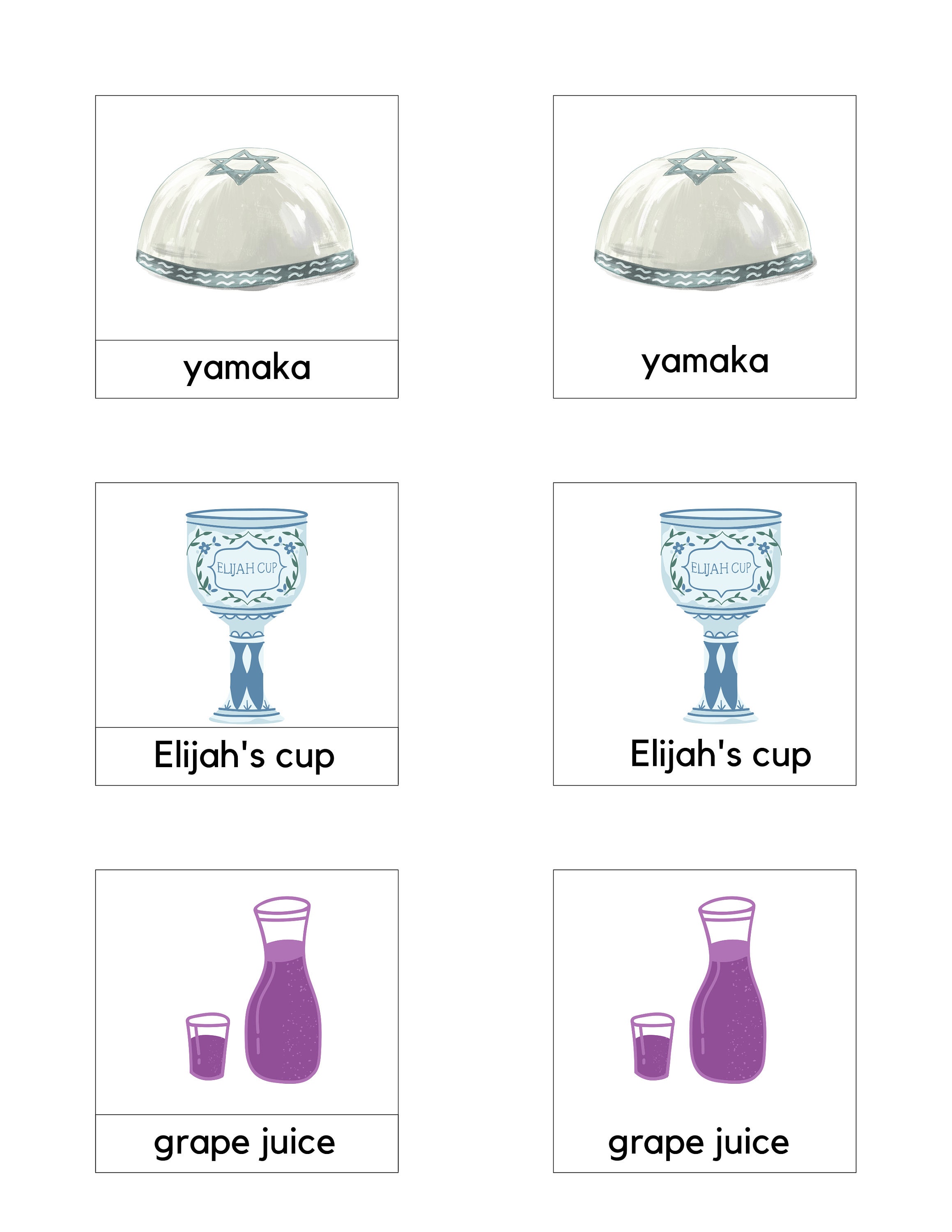 Passover 3 Part Cards/montessori Printable/seder Printable - Etsy