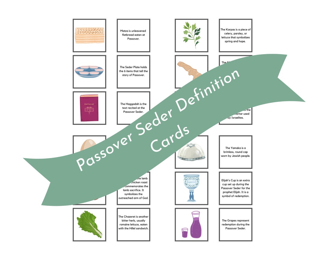 Montessori Passover Definition Cards/passover Printable - Etsy
