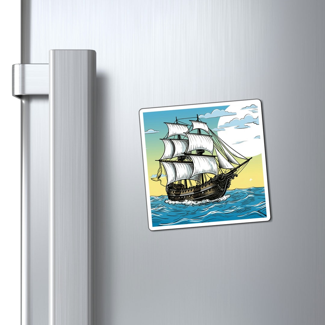 Voyaging Pirate Ship Magnet - Etsy