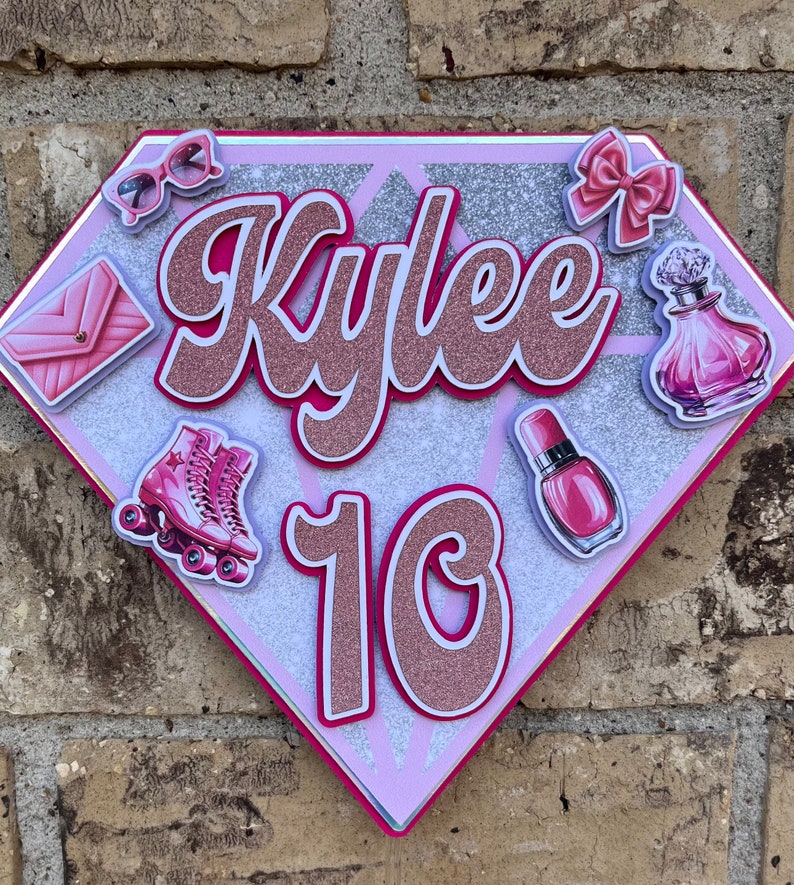 Pretty Pink Diamond Cake Topper - Etsy