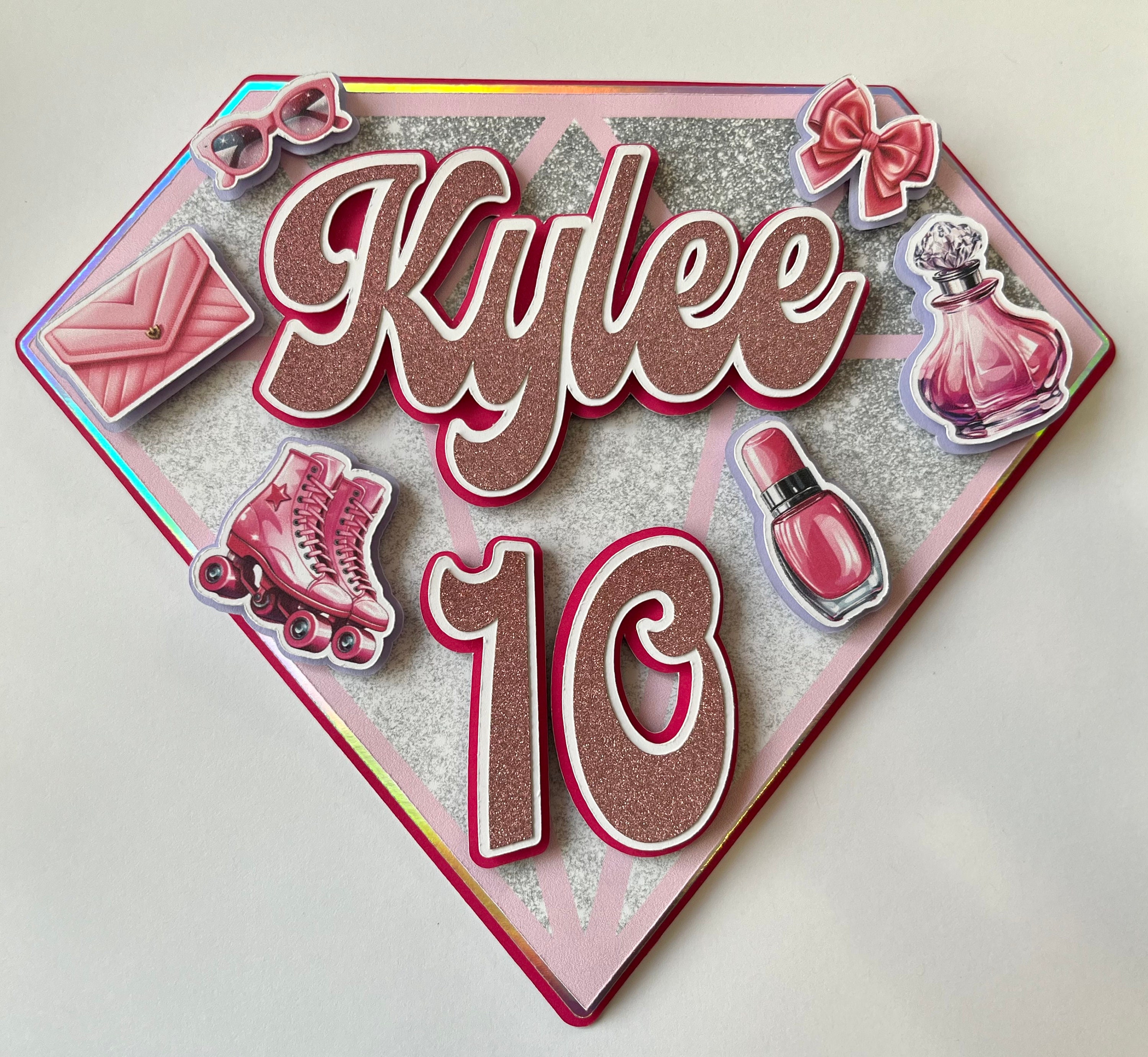 Pretty Pink Diamond Cake Topper - Etsy