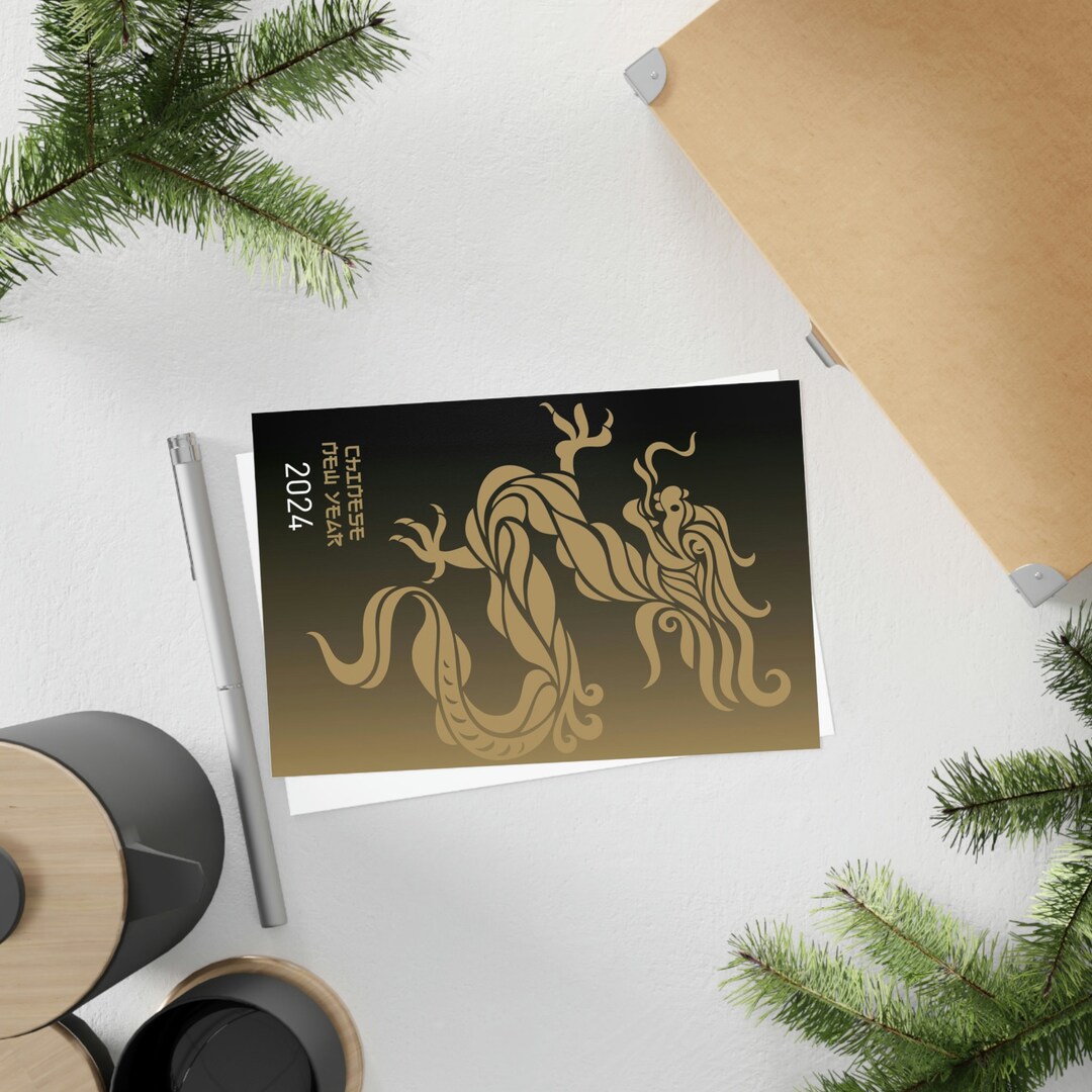 Happy Chinese Dragon New Year 2024 Postcards 10pcs - Etsy