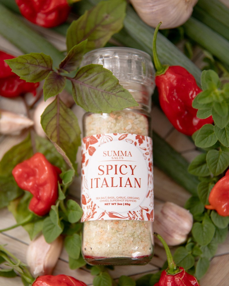 Spicy Italian Salt Blend: Sea Salt, Herbs, Superhot Peppers - Etsy