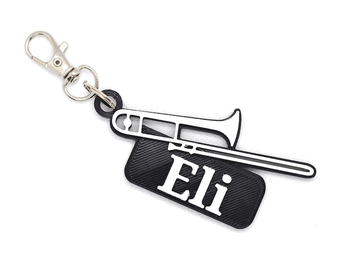 Trombone Keychain. Silver Trumpet, Ideal as a Gift. Trombone Keychain ...
