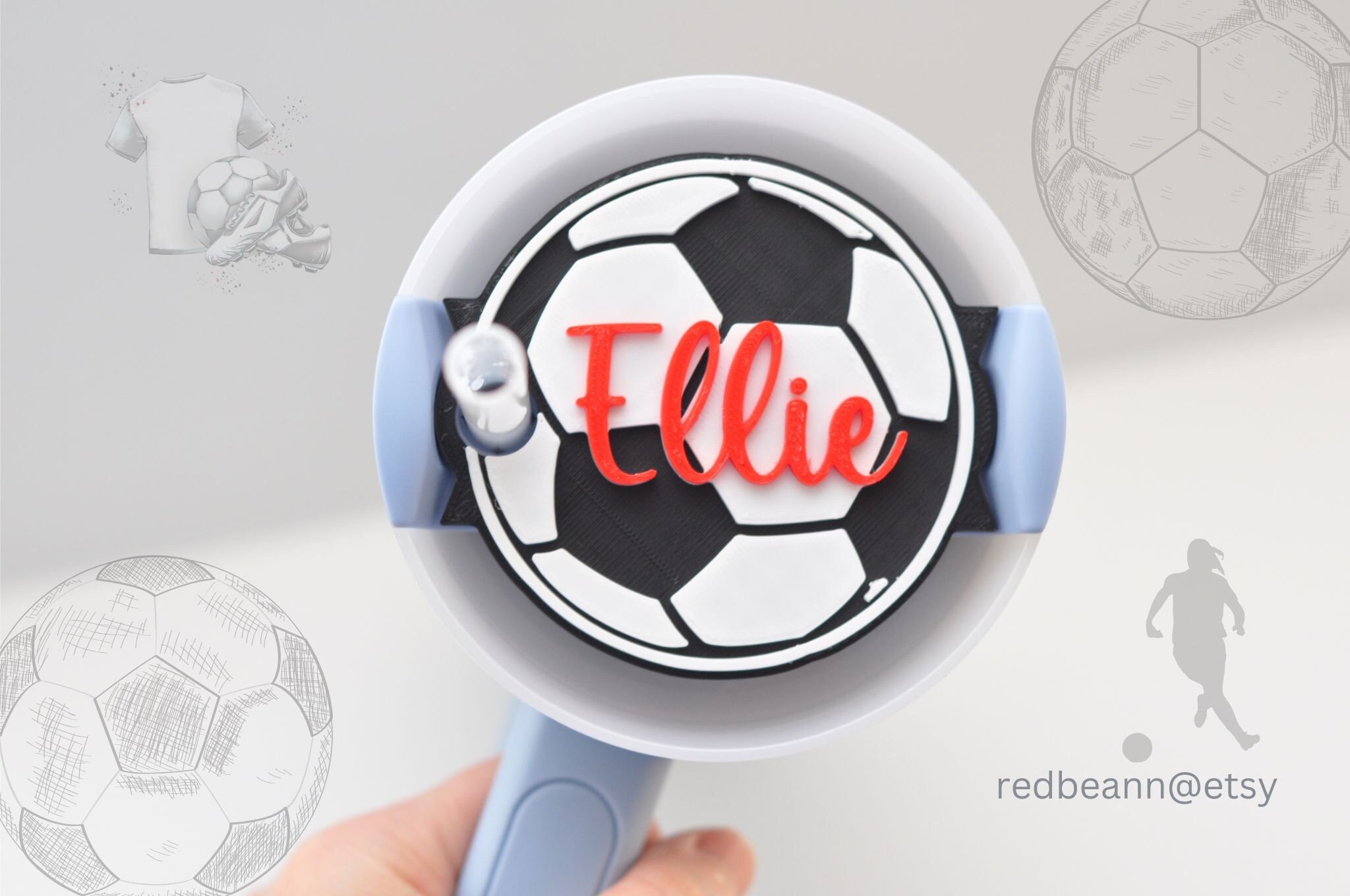 Soccer Name Tag Stanley Cup Tumbler-personalized Soccer Bottle Tag-team ...