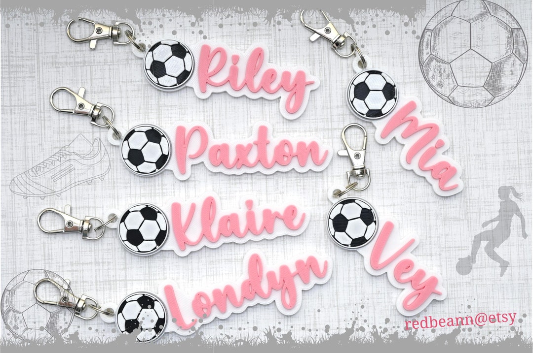 Personalized Girls Soccer Keychain: Custom Team Bag Tag - Etsy