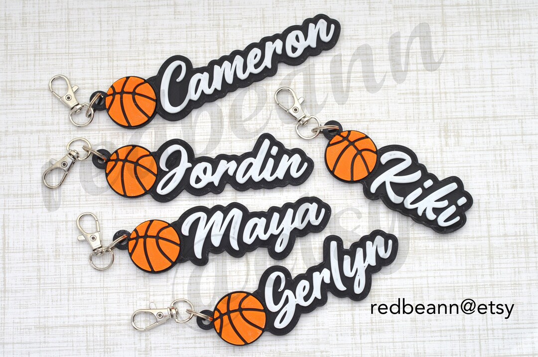 Personalized Basketball Keychain: Custom 3D Printed Personalized Bag ...