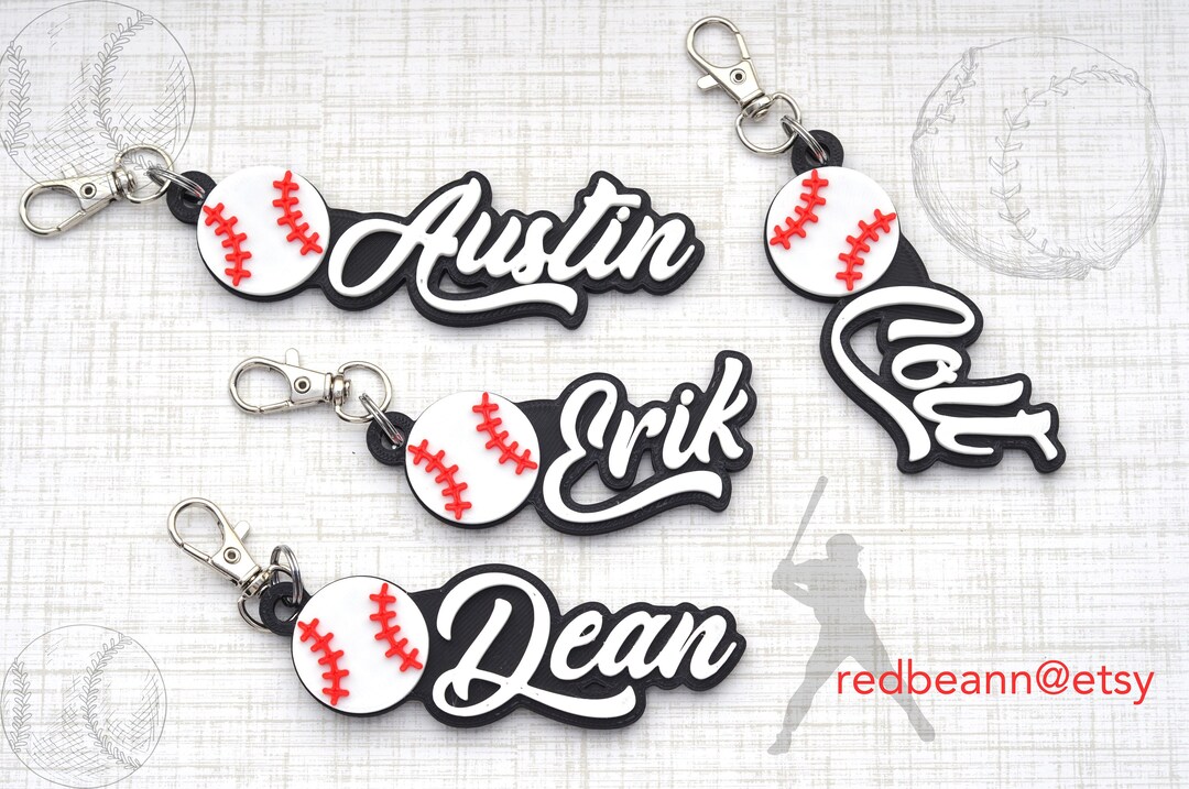 Personalized Baseball Bag Tag Keychain-baseball Backpack Tag-baseball ...