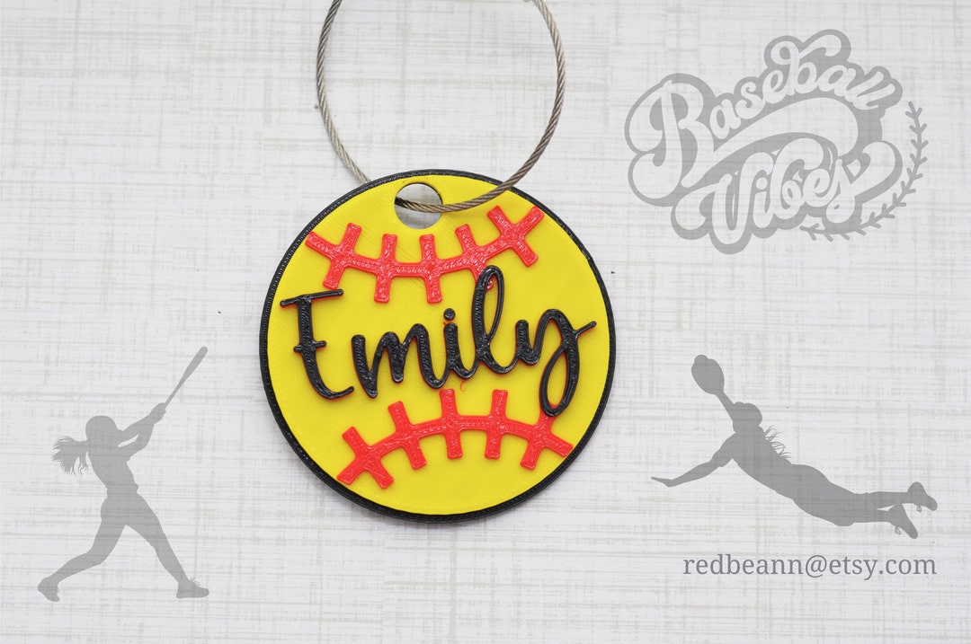 Personalized Softball Bag Name Tag-softball Backpack Tag-softball Team ...