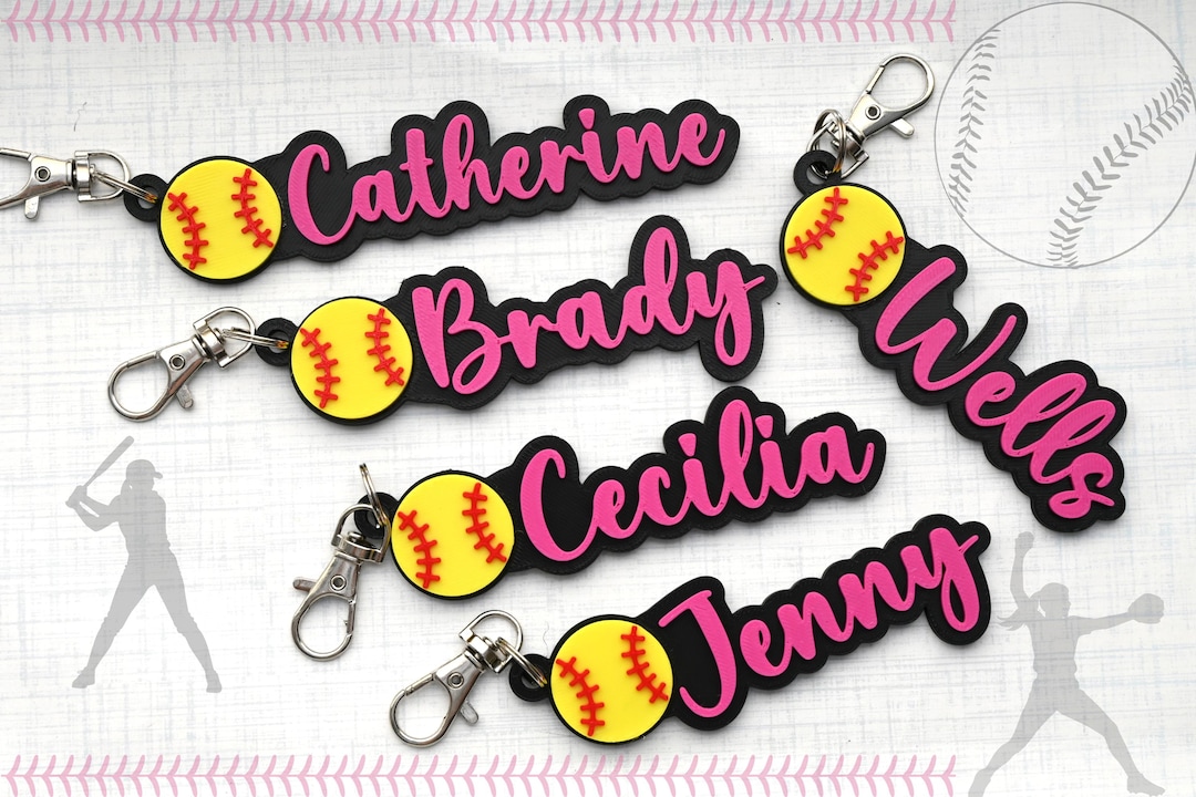 Personalized Softball Bag Tag – Custom Name Softball Luggage Tag ...