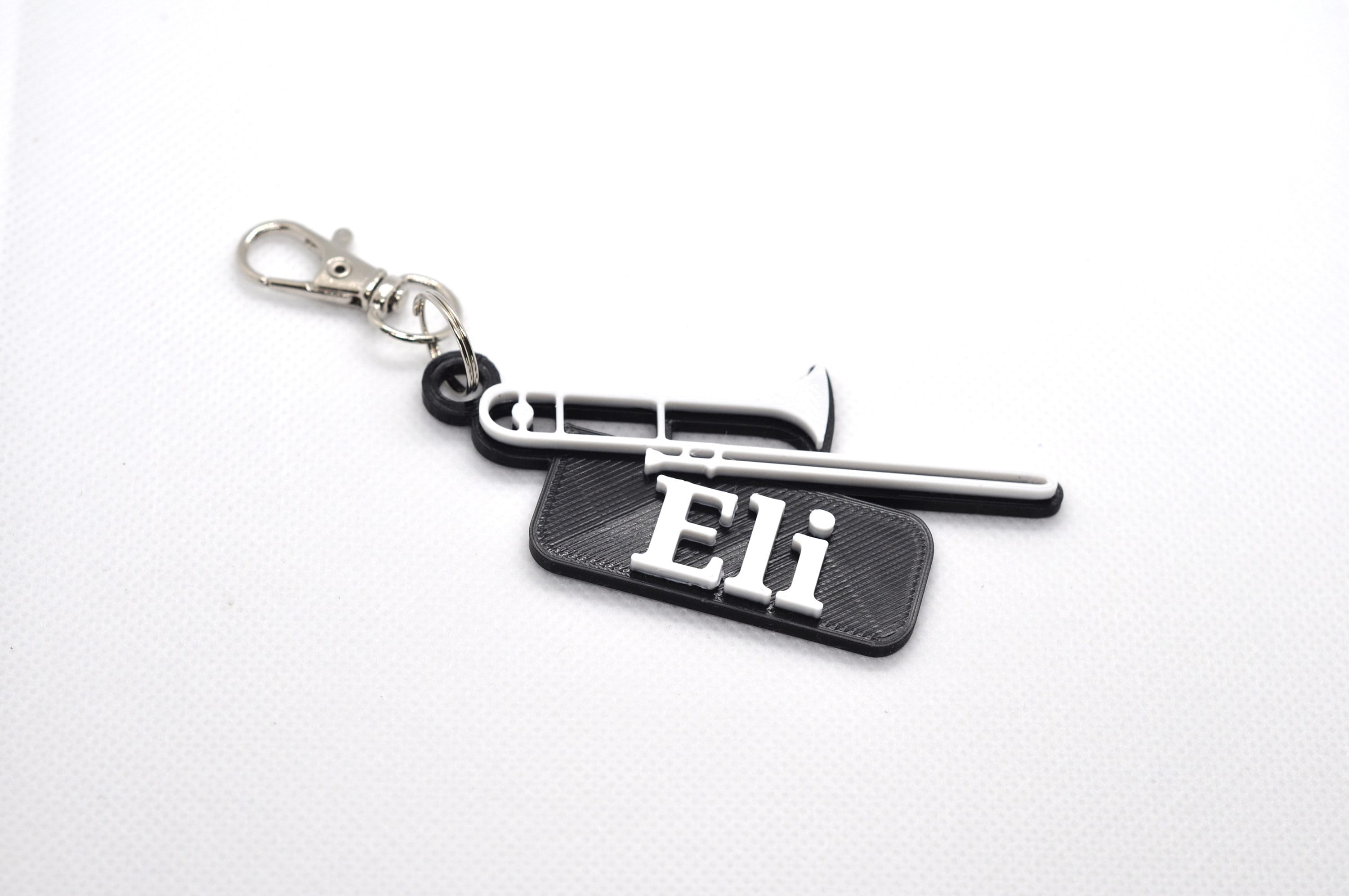 Personalized Trombone Keychain: Musical Instrument Bag Tag - Etsy