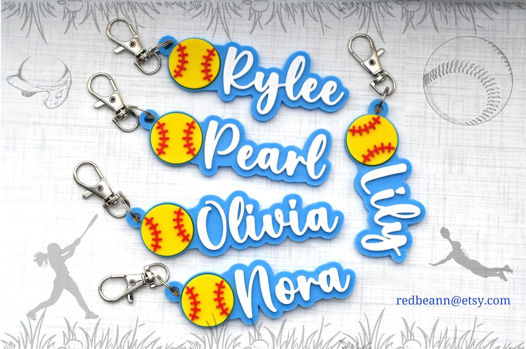 Personalized Softball Bag Tag for Girls-softball Team - Girls Softball ...