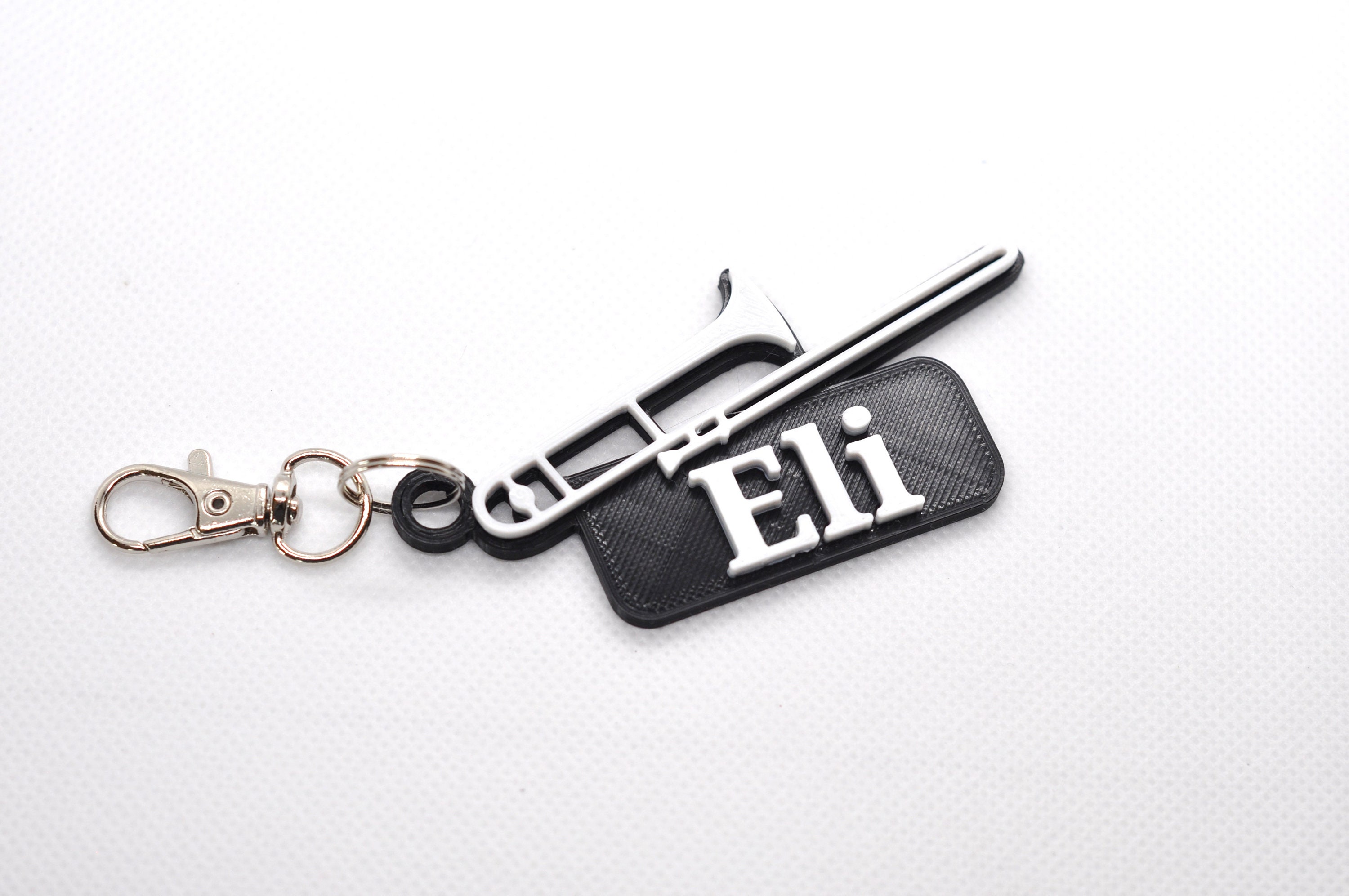 Personalized Trombone Keychain: Musical Instrument Bag Tag - Etsy
