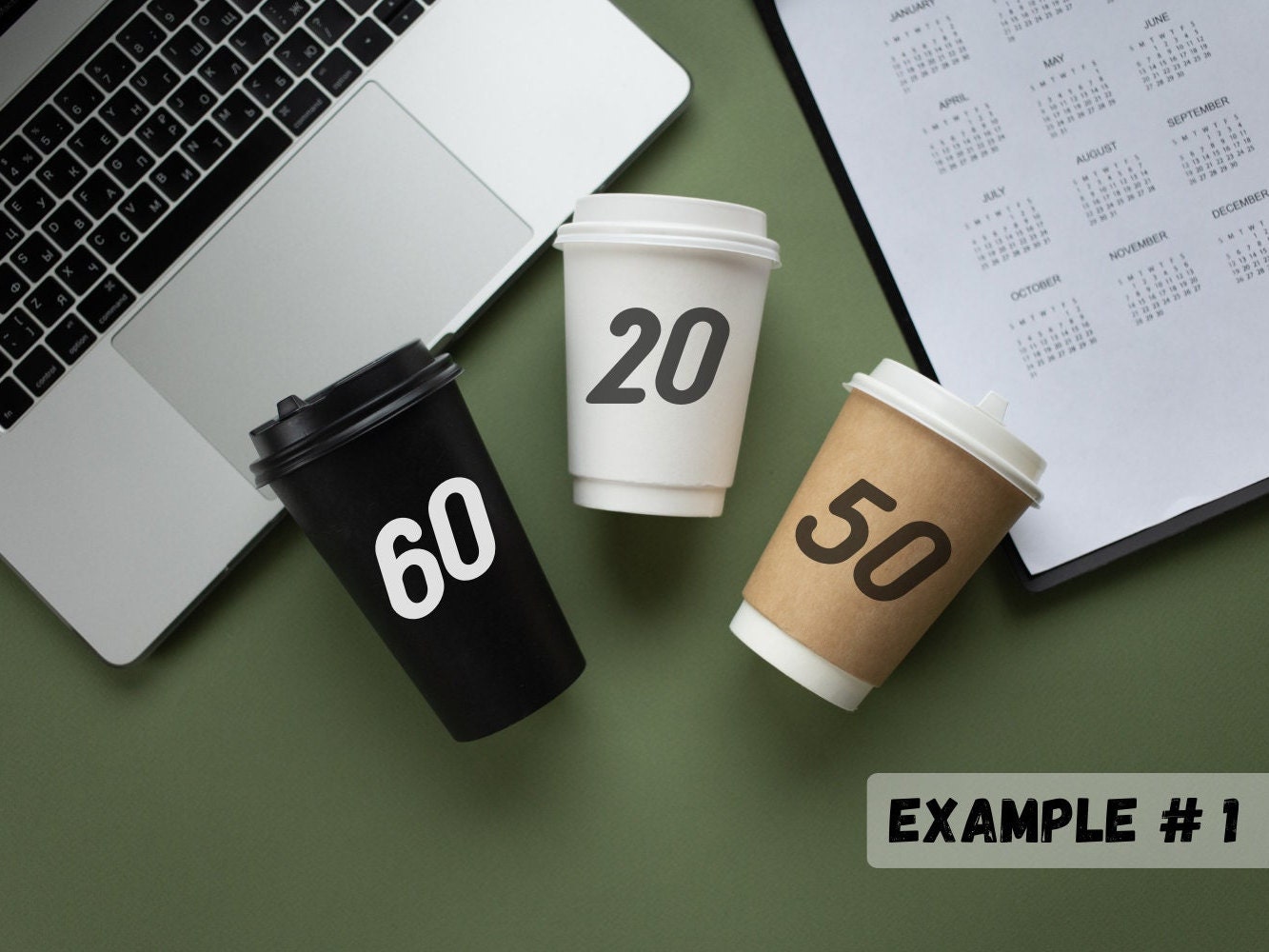 Number Templates Grouped on ONE Single Sheet - Black Bold With Outline ...