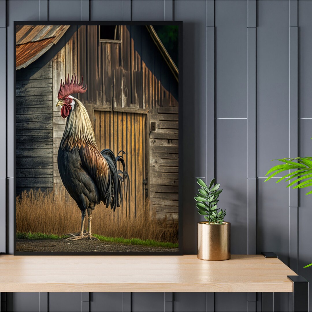 Rooster - Rustic Barn Art, Farm Prints, Farm Animal Art, Digital (JPEG ...