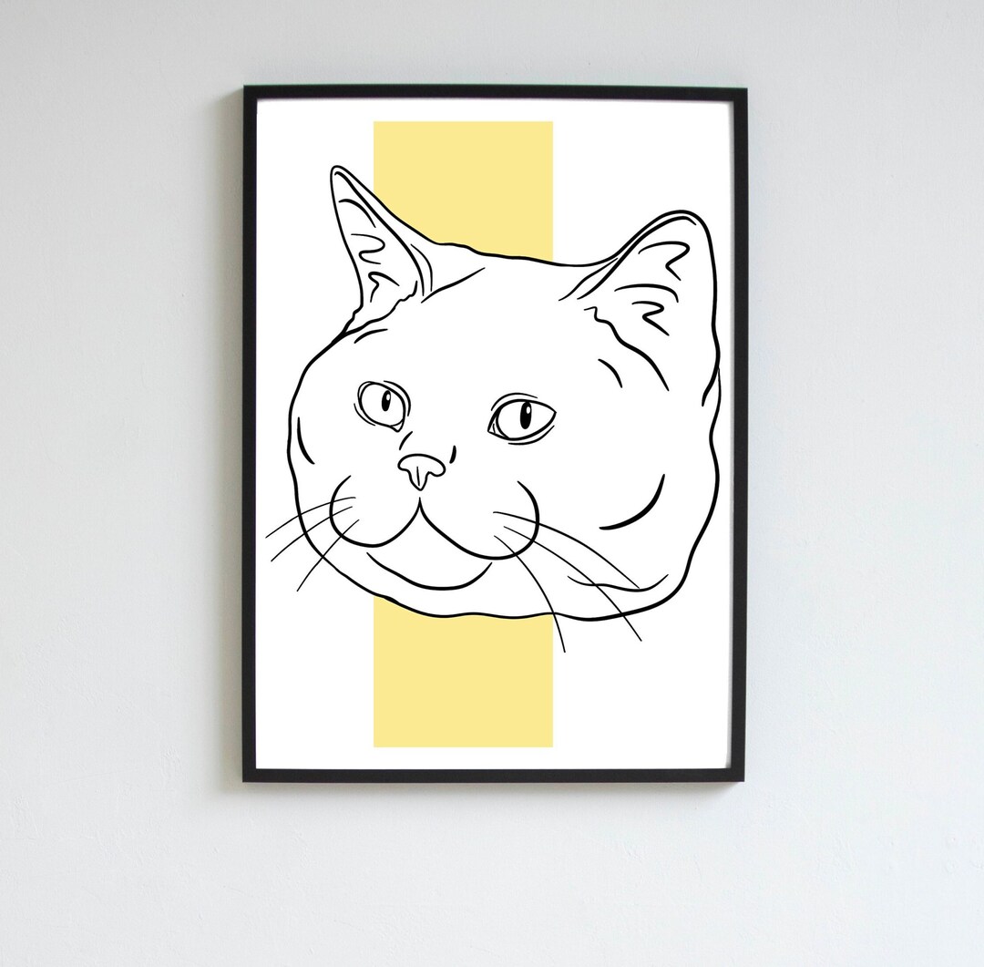 Personalized Cat Line Drawing Pet Memorial Gift Custom Cat - Etsy