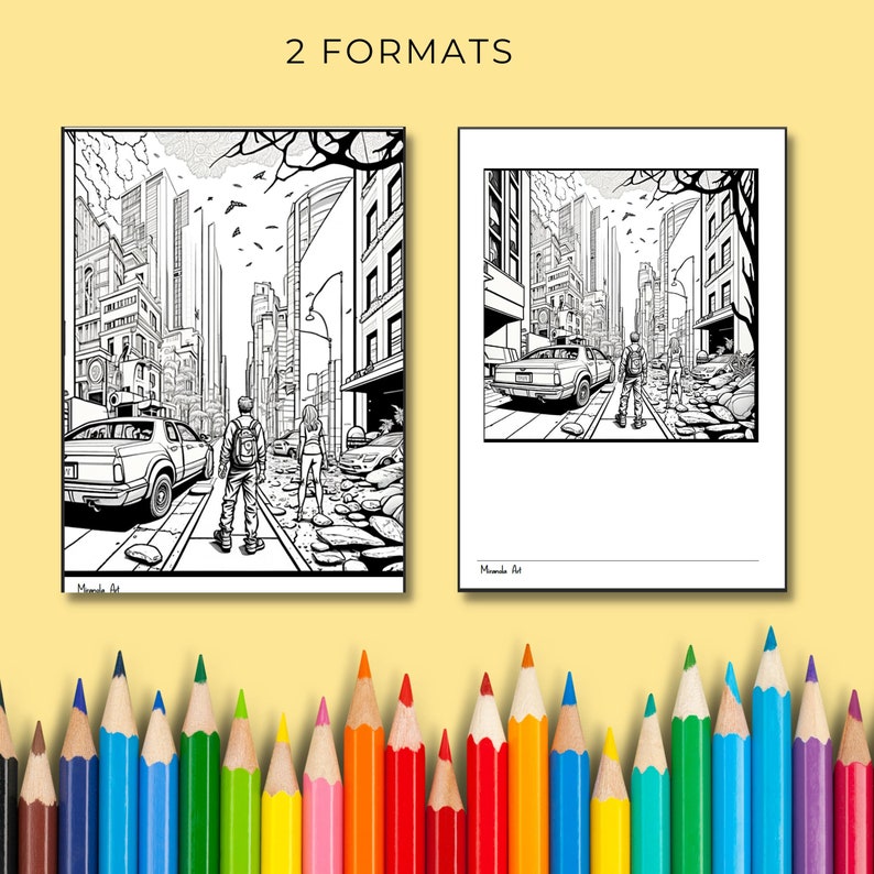 Adult Coloring Pages of a Post Apocalyptic World City Vegetation ...