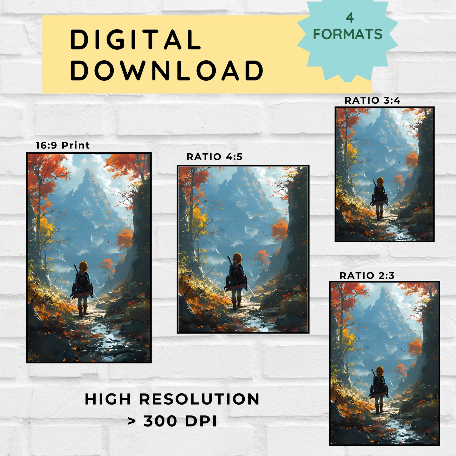 Link Digital Print ~ Zelda ~ Print~ Wall Decor~ High Resolution ...