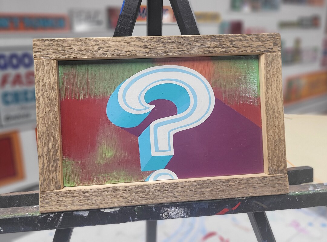 Hand Painted Question Mark Sign. - Etsy