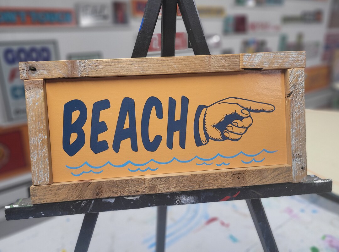 Hand Painted Beach Directional Sign. - Etsy
