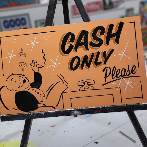 Cash Preferred Sign - Etsy Australia