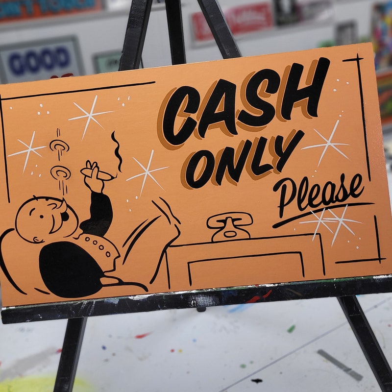 Cash Only Sign - Etsy