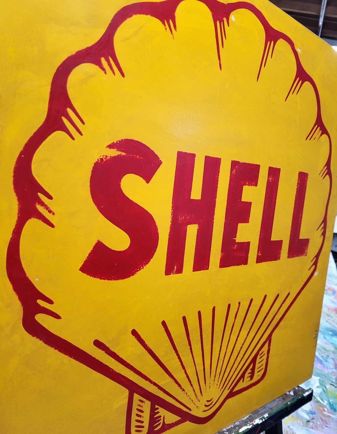 Hand Painted Vintage Replica Shell Gasoline Sign. - Etsy