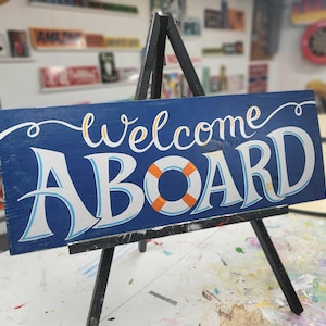 Hand Painted Welcome Aboard Sign. - Etsy