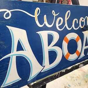 Hand Painted Welcome Aboard Sign. - Etsy