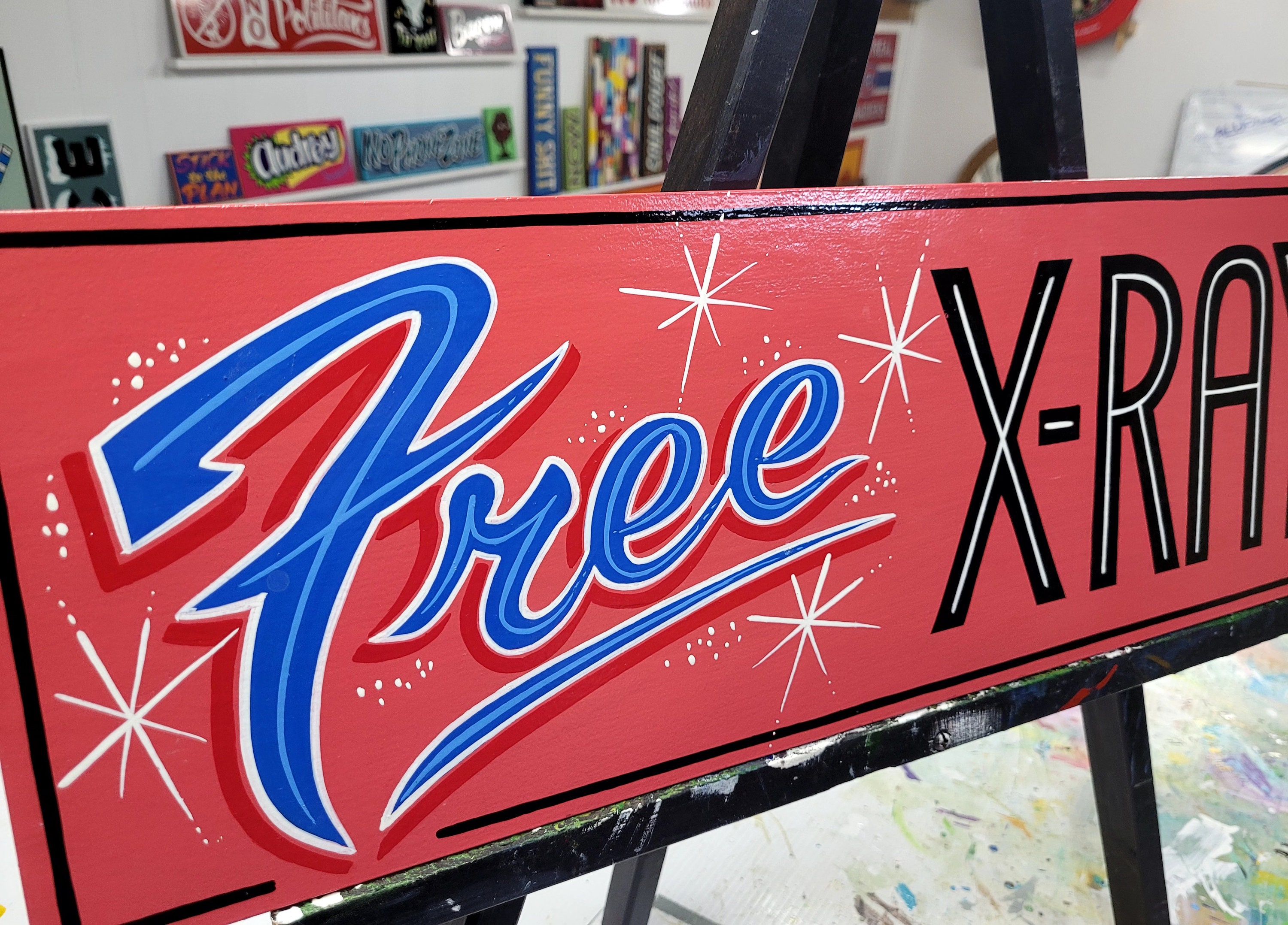 Hand Painted Free X-rays Sign. - Etsy
