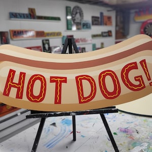 Hand Painted HOT DOG Sign. - Etsy