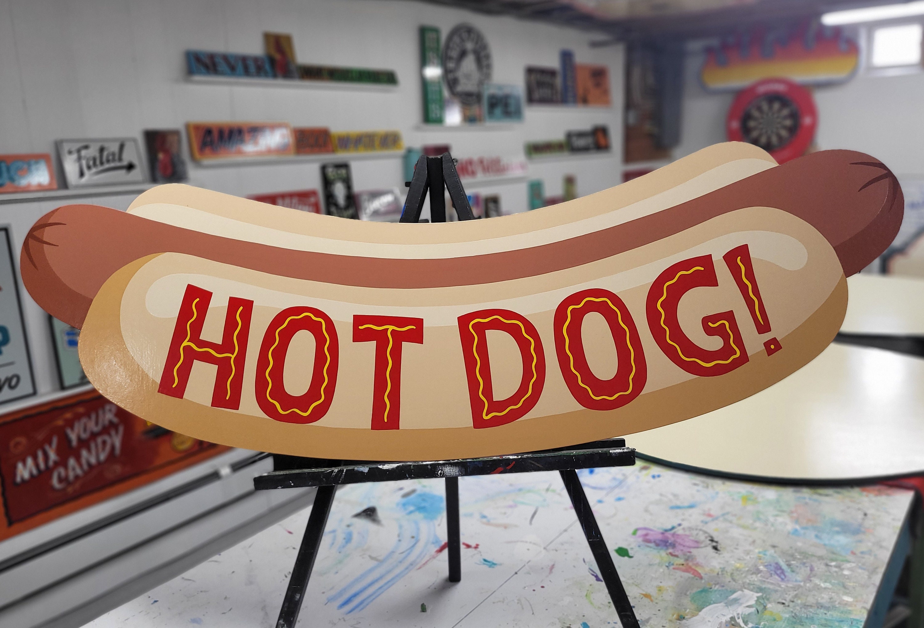 Hand Painted HOT DOG Sign. - Etsy