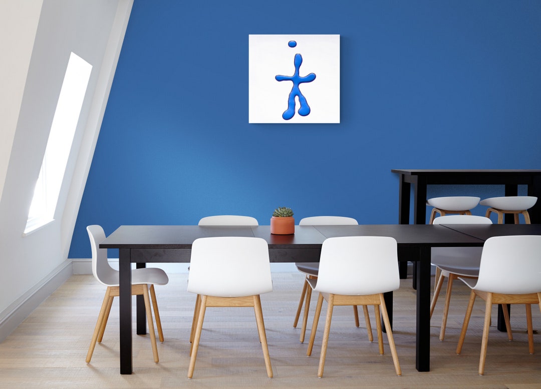 Abstract Blue Bubble Stickman Digital Canvas Art Print Ready to Hang - Etsy