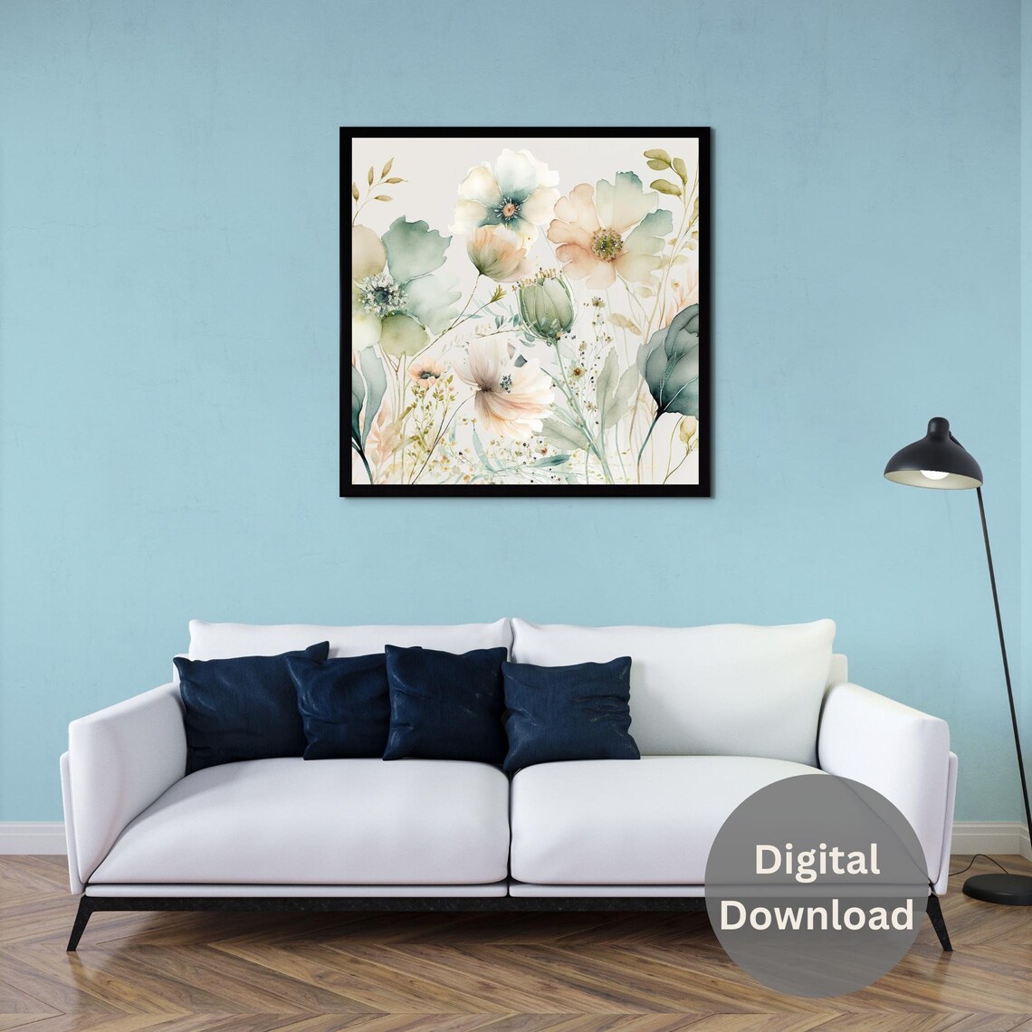 Watercolor Wildflower Digital Printable Wall Art Set of 2 - Etsy