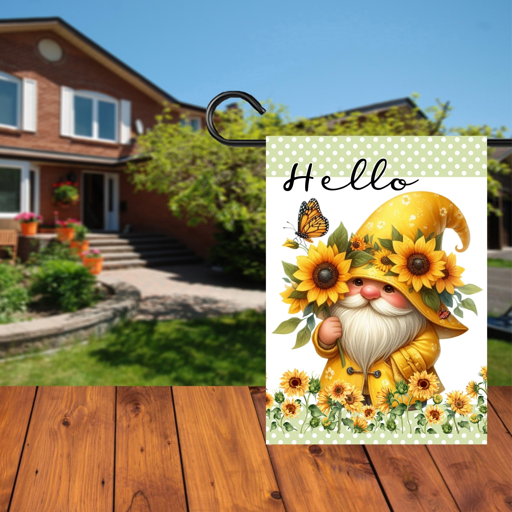 Cute Gnome Welcome Garden Flag Sublimation Design-digital Download ...