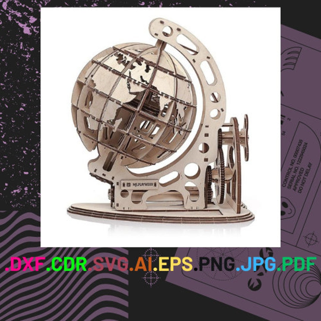 Laser Cut Plywood Globe / Digital Dxf File Glowforge, Digital File, 3D ...