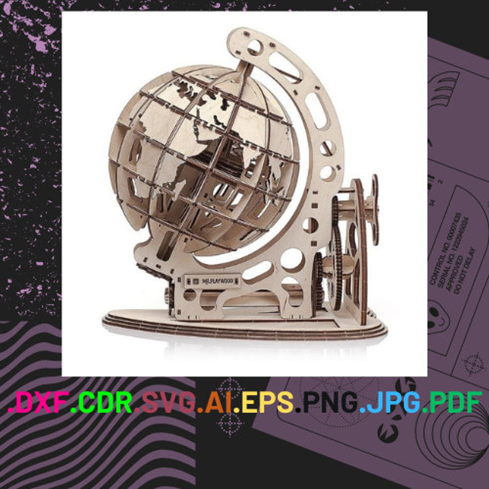 Laser Cut Plywood Globe / Digital Dxf File Glowforge, Digital File, 3D ...