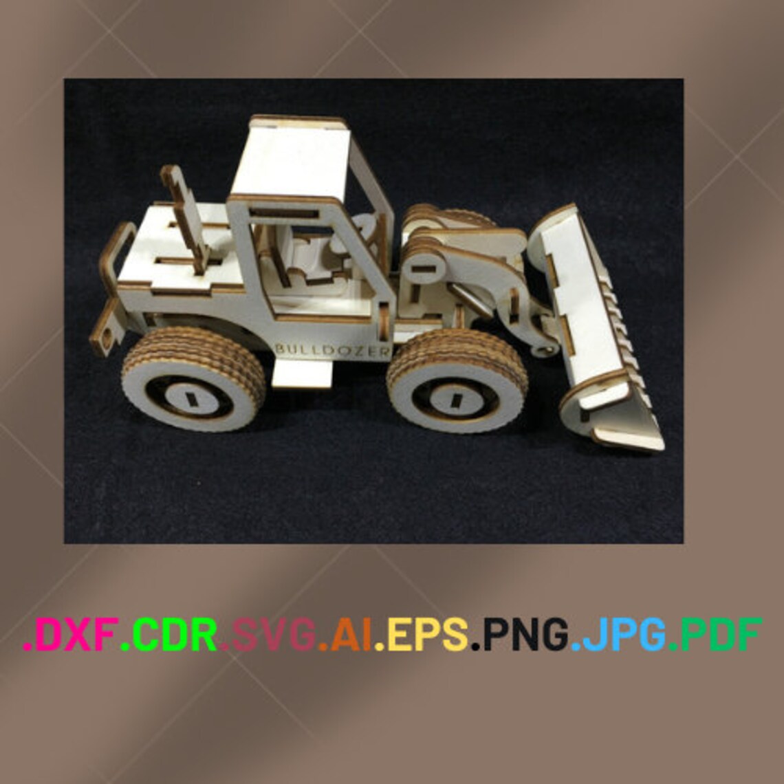 Bulldozer 3d Puzzle Laser Cnc, DXF, Plotter 3d Puzzle Vector File ...