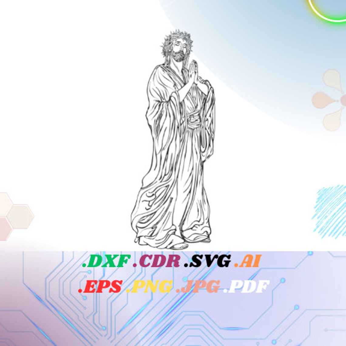 Jesus Christ Laser Cut File Vector File for Laser Cutting. Wall Art ...