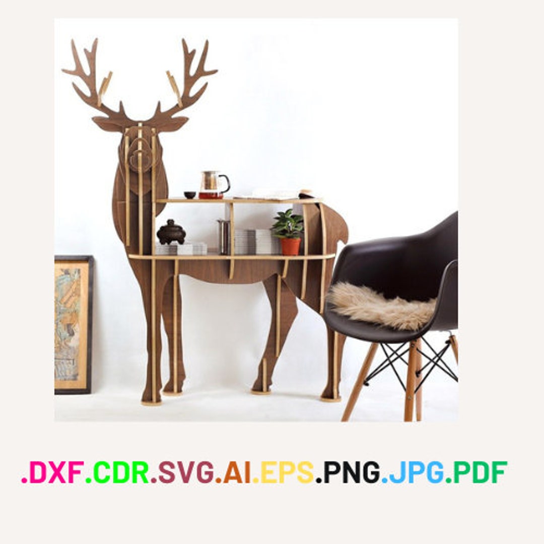 Deer Shelf Bookcase Laser Cut File - Etsy
