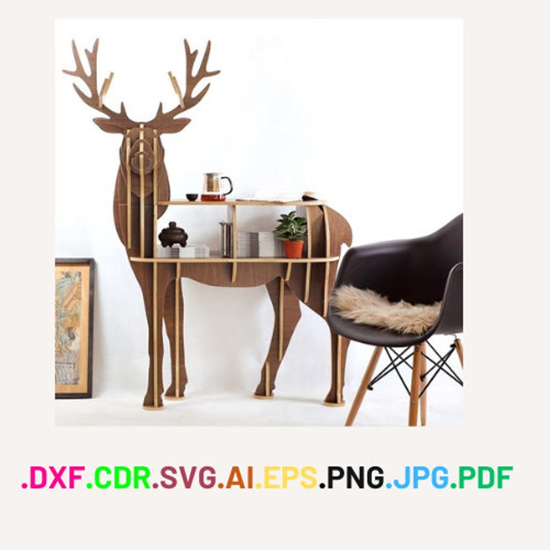 Deer Shelf Bookcase Laser Cut File - Etsy