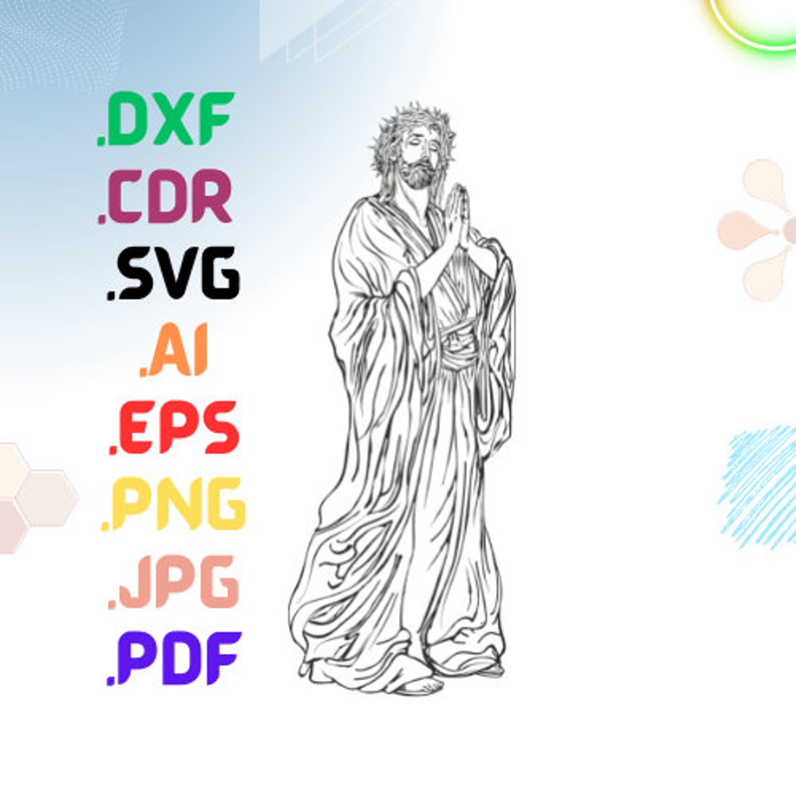 Jesus Christ Laser Cut File Vector File for Laser Cutting. Wall Art ...